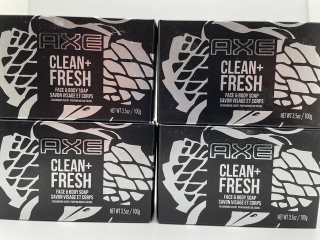 AXE CLEAN + Fresh Men's Face & Body Bar Soap 3.5 oz Cedarwood Scent Lot ...