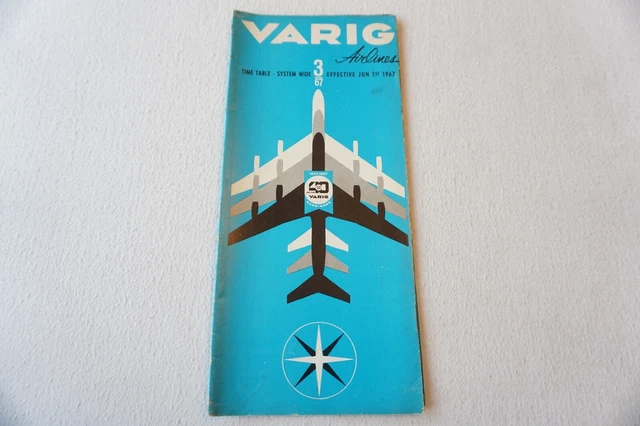 1967 VARIG BRAZILIAN Airlines Airline Aviation Timetable Schedule ...