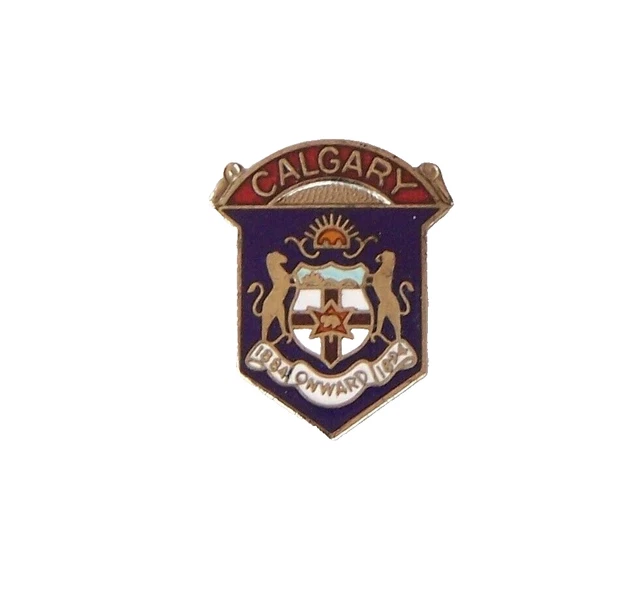 VINTAGE CALGARY COAT Of Arms Crest Souvenir Lapel Pin Hat Tie Badge ...