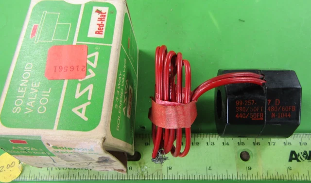ASCO RED HAT Solenoid Valve Coil🔥p/n 96-817-3D🔥NOS🔥480/60 Volt🔥N-3042🔥 ...