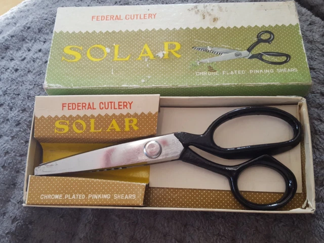 VINTAGE OLD PINKING SHEARS SOLAR FEDERAL CUTLERY SEWING SCISSORS 7 ...