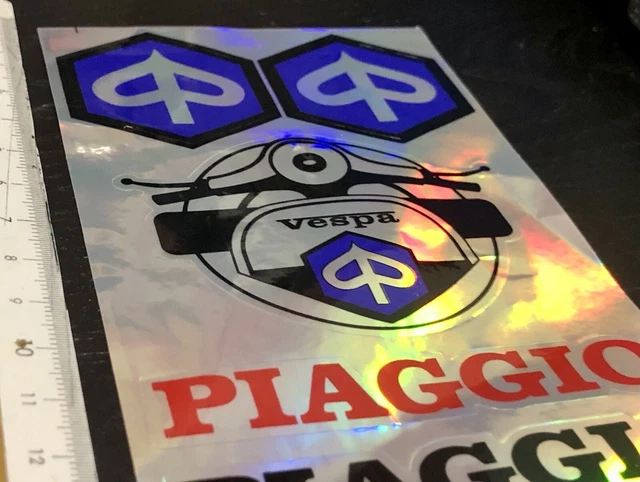 PIAGGIO VESPA ADESIVI Stickers reflective moto auto casco vinyl decal ...