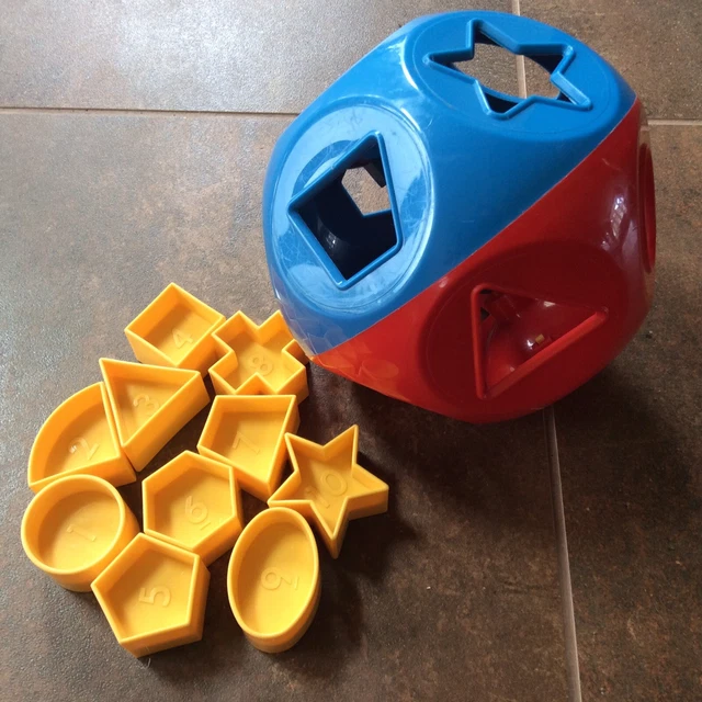 VINTAGE TUPPERWARE TOYS Shape-O-Ball Sorter All 10 Original Shapes 1980 ...