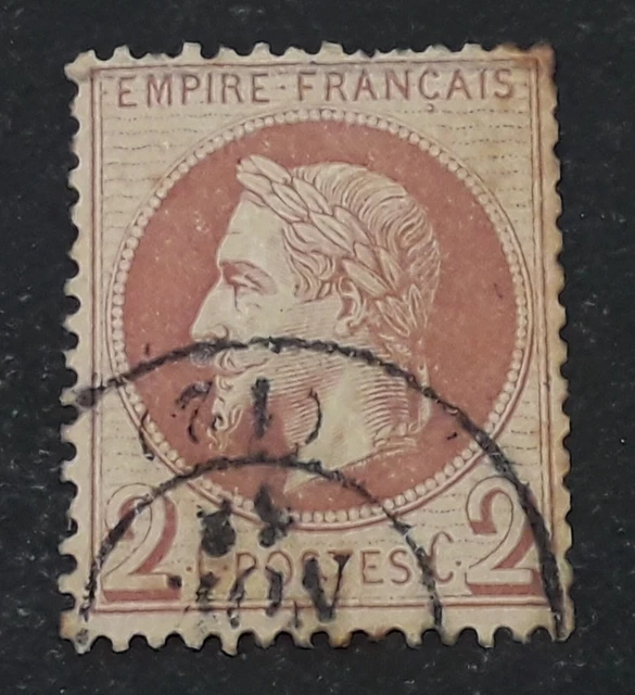 TIMBRE N°26 A Y&T Type NAPOLÉON III Lauré - 2 c. Rouge-brun Dentelé EUR ...