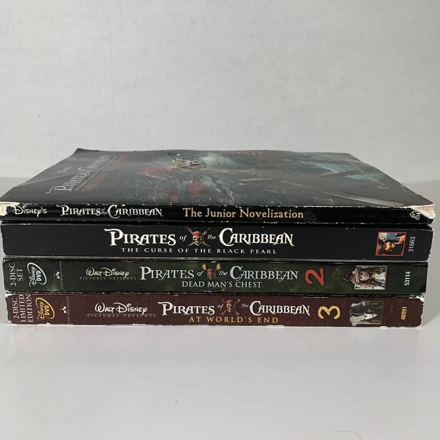 WALT DISNEY PIRATES of the Caribbean DVDs & Book- I II III TRILOGY Lot ...