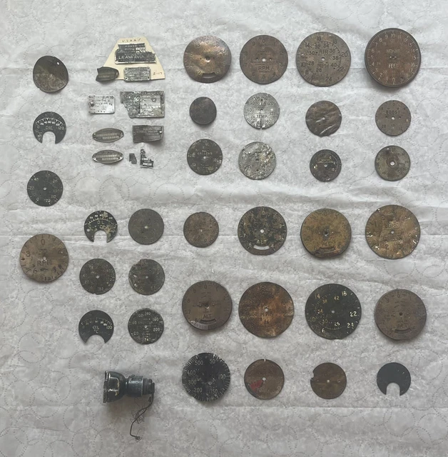 WW2 RAF SPITFIRE Lancaster B17 Relic Gauges Data Plates Battle Of ...