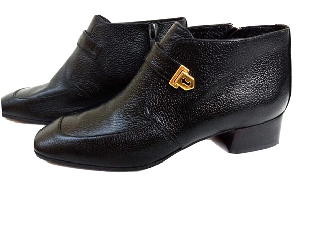 AMEDEO TESTONI ITALIAN Black Pebble Leather Boots Size 4.5 £65.96 ...