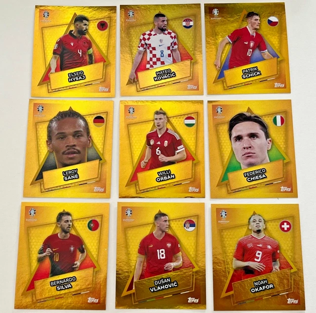 TOPPS UEFA EURO EM 2024 - 9 verschiedene Goldene STAR PLAYER / GOLD SP ...