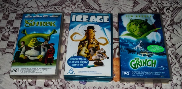 ANIMATION VHS BUNDLE x 3 The Grinch, Shrek & Ice Age EUR 14,51 ...