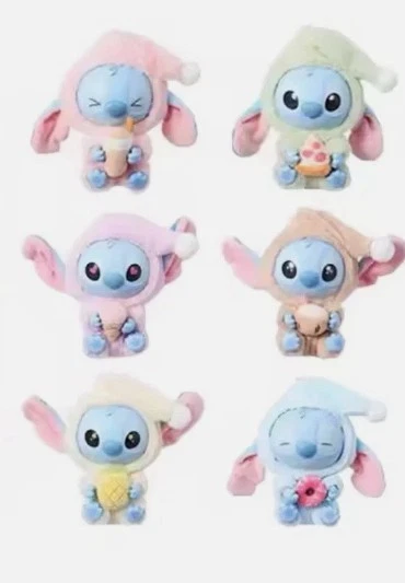 MINISO STITCH LABUBU Eat Somthing Before Sleep Blind Box nuovo EUR 14 ...