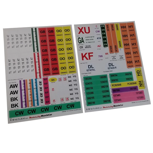 1970 CHEVROLET CHEVELLE SS 396 Concourse Detail Decals $78.11 - PicClick CA