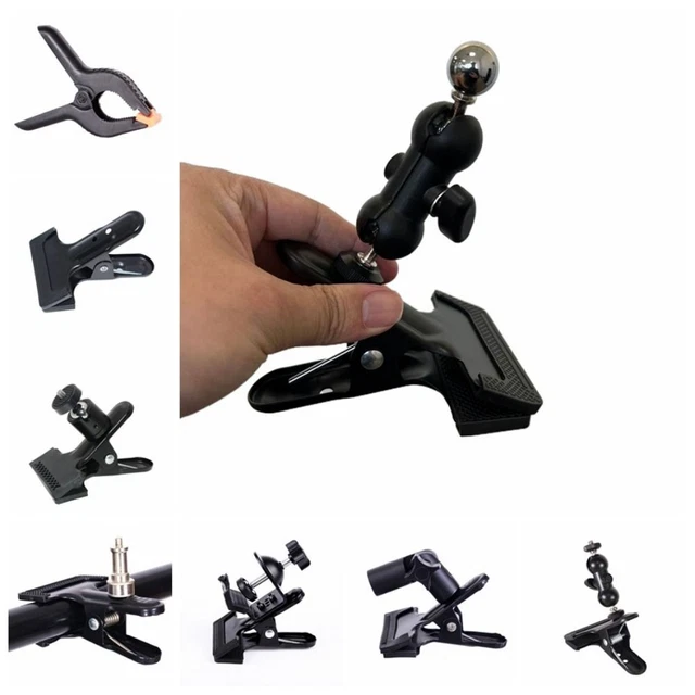 ALUMINIUM ALLOY CAMERA Tripod Mount Flash Holder Backdrop Clamp Photo ...