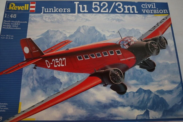 REVELL 04558 JUNKERS Ju 52 / 3m civil version 1: 48 39,3 cm x 61,5 cm ...