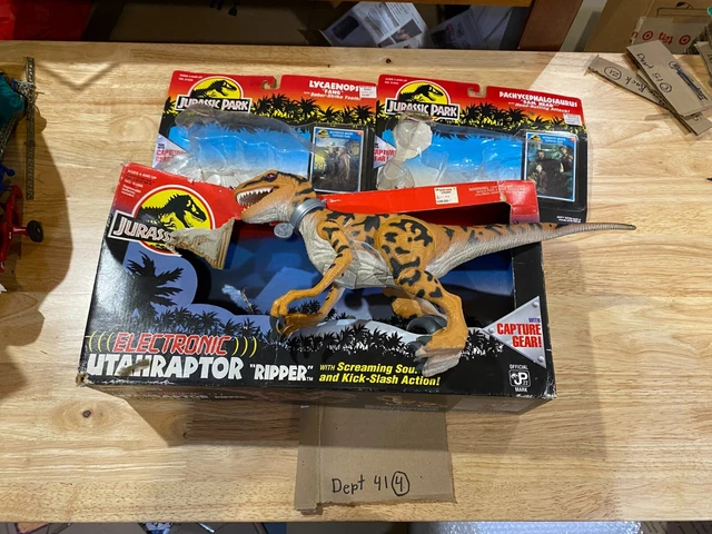 JURASSIC PARK ELECTRONIC UTAHRAPTOR RIPPER 1994 KENNER USED W BOX With ...