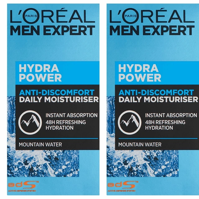 2 PACK LOREAL Men Expert Hydra Power Anti-Discomfort Daily Moisturiser ...