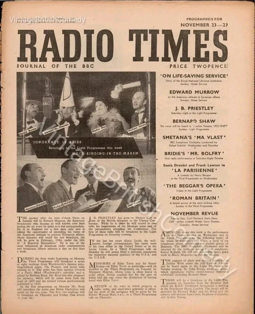 KENNETH HORNE - Much Binding In The Marsh - 3 x editions of Radio Times ...
