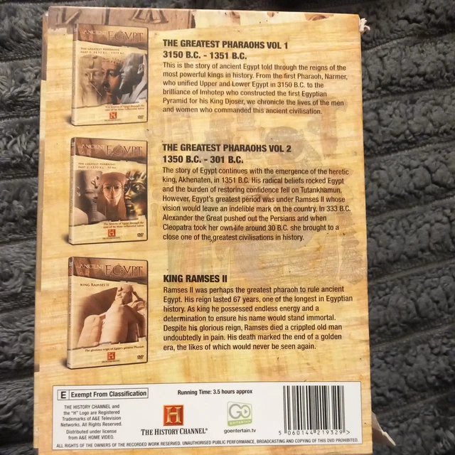 ANCIENT EGYPT: THE Greatest Pharaohs (3-Disc Box Set) [DVD] £3.91 ...