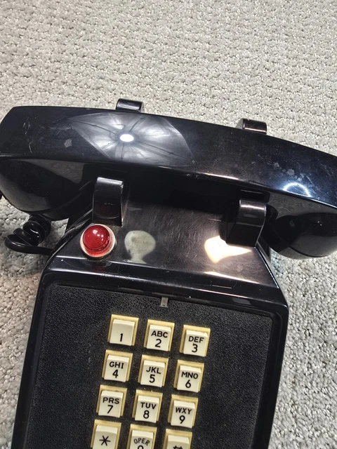 VINTAGE BLACK HOTEL Office Police Retro Telephone Red Blinking Light ...
