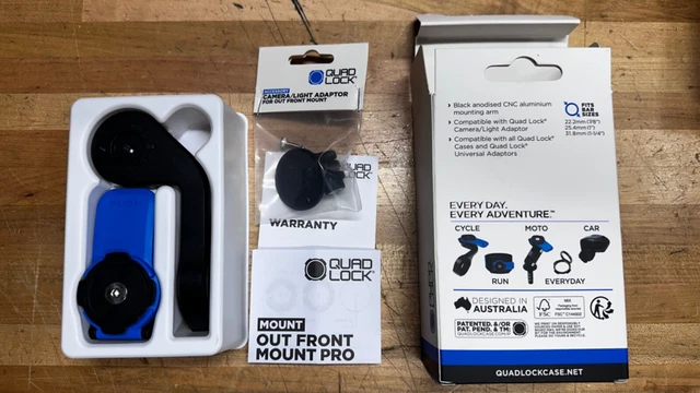 QUAD LOCK QLM-OFM-PRO Bike Out Front Mount Pro - BLUE Lever - GoPro ...