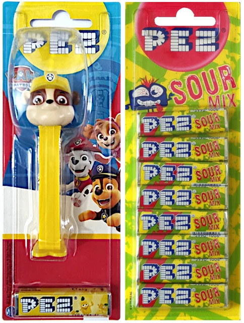 PEZ PAW PATROL RUBBLE Sweet Dispenser + Pack of 8x Candies Bundle ...