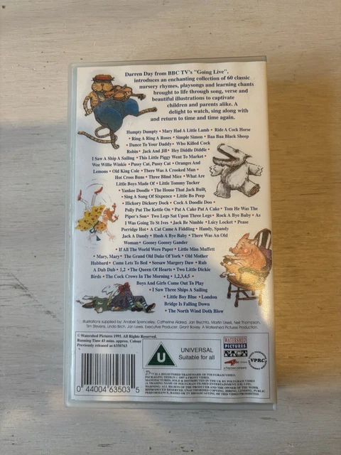 VINTAGE 1992 NURSERY Rhymes VHS by Carlton Video Children's Classic £10 ...