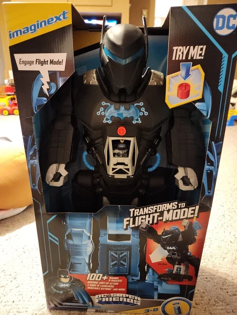 IMAGINEXT DC SUPER Batman Toy, 2-in-1 Robot Playset with Sounds, Bat ...