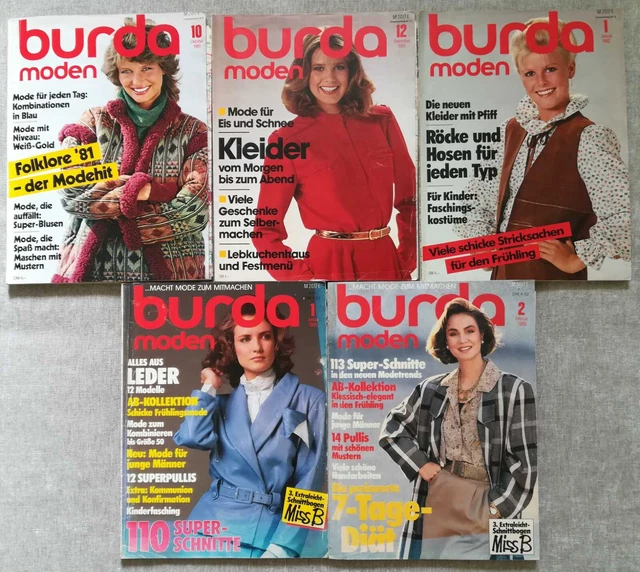 BURDA MODEN 1981, 1982 und 1986 mit Schnittmuster und Anleitung EUR 10,00 - PicClick FR
