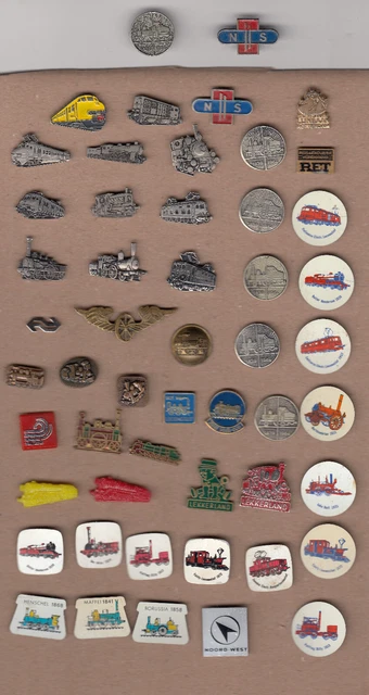 VINTAGE RAILWAY PIN badges 1960s Locomotive Train Nederlandse ...
