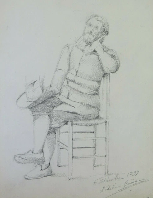 MOTIF ANCIENNE PORTRAIT De Homme En Costume Signé Et Date Du 1897 ...