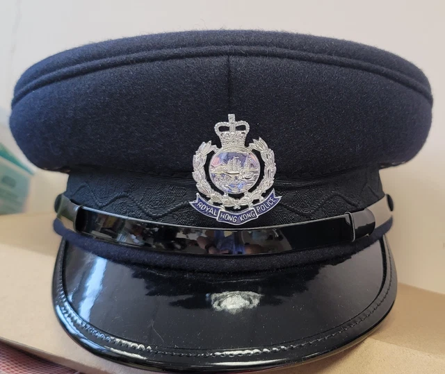 OBSOLETE ROYAL HONG Kong Police inspector peaked cap with badge £89.99 ...