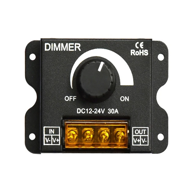LED LIGHT STRIP Dimmer DC12-24V Frequency Adjustable 30A PWM Dimming ...