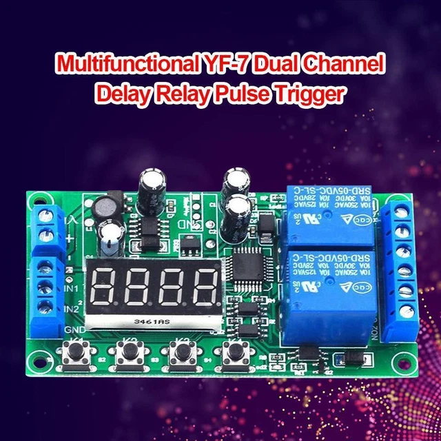 YF-7 MULTIFUNCTIONAL DUAL Channel Delay Relay Module Board Pulse Trigger Cycle EUR 9,20 ...