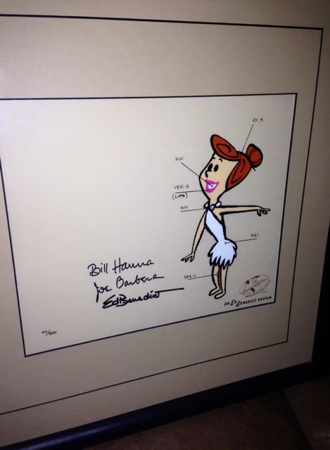 FLINTSTONES CEL ED'S Model Sheet Wilma 3x Signed Hanna Barbera Ed ...
