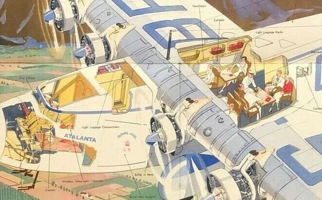 IMPERIAL AIRWAYS 1932 Trans-African Atalanta Cutaway Airline Brochure ...