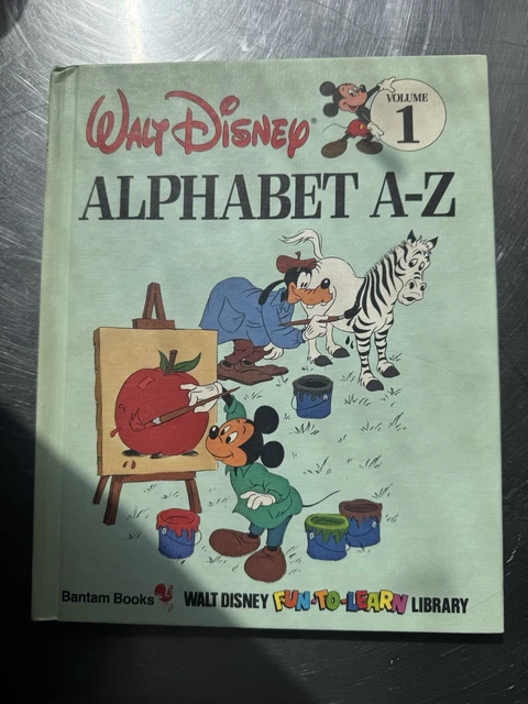 WALT DISNEY ALPHABET A-Z Volume 1 hardback book Bantam 1983 Fun-To ...
