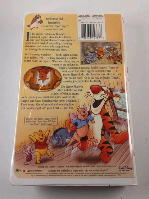 WINNIE THE POOH - The Tigger Movie (VHS) 2000 TESTED £4.99 - PicClick UK