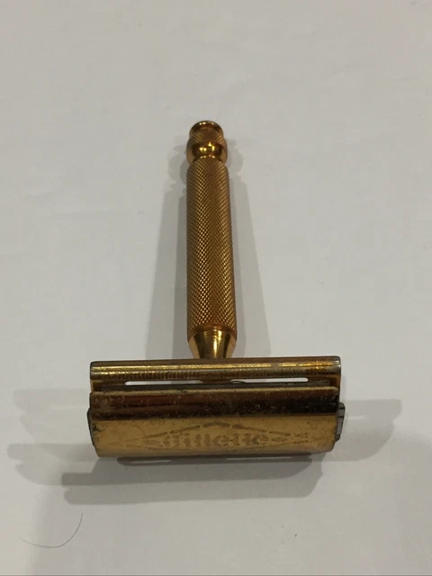 VINTAGE GILLETTE GOLD Tech Tone Safety Razor $17.95 - PicClick