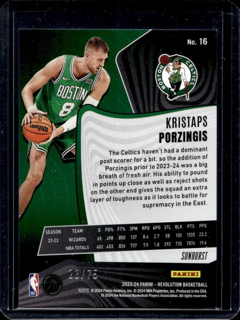 KRISTAPS PORZINGIS 2023-24 Panini Revolution #16 Sunburst/75 EUR 8,98 ...
