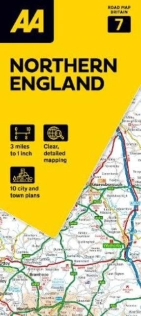AA ROAD MAP Northern England (Sheet map, folded) £7.53 - PicClick UK