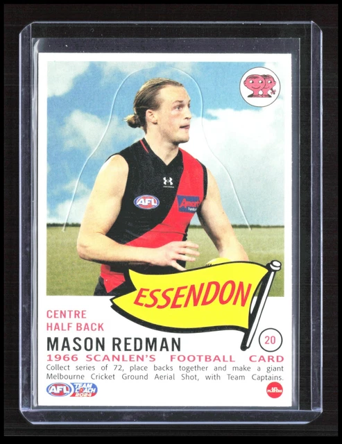 AFL 2024 TEAMCOACH Scanlen's Essendon Mason Redman 20 Football Card CB ...