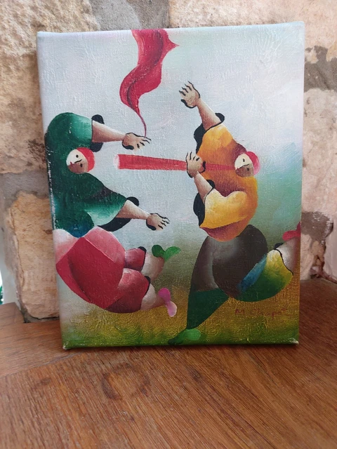 ORIGINAL OIL ON Canvas Painting By M Chapot Musician & Dancer Mariel ...