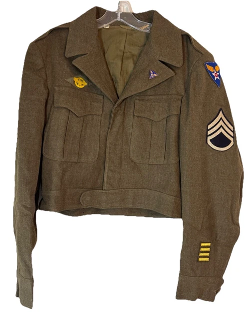 WWII VINTAGE 12TH Army Air Force Staff Sergeant Uniform Dress Jacket ...