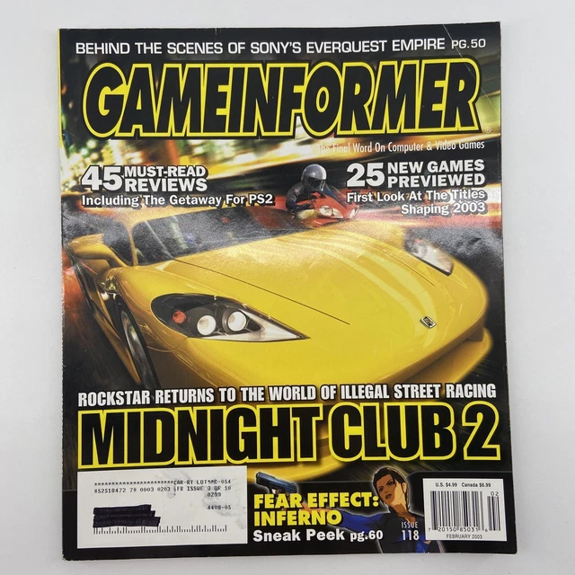 GAME INFORMER ISSUE 118 Midnight Club 2 Fear Effect Inferno February ...