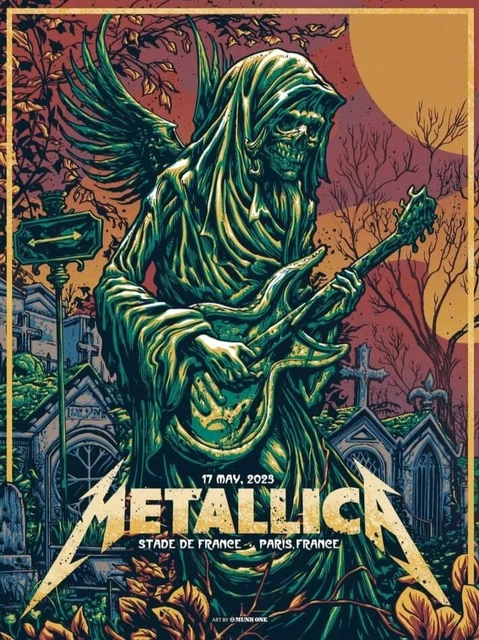 METALLICA EUROPEAN TOURS 2023 poster PARIS 17 May Night 1# Stade De ...