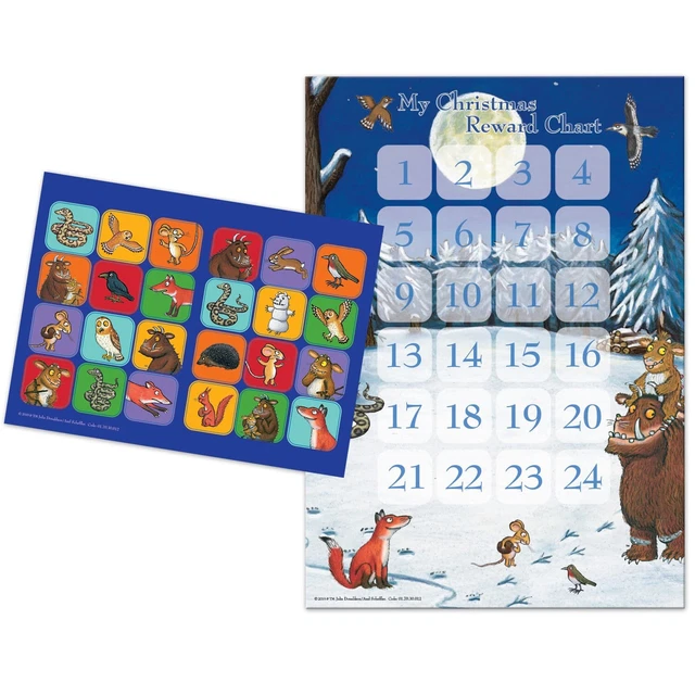 THE GRUFFALOS CHILD Advent Reward Chart Christmas Countdown 24 Stickers ...