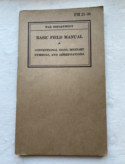WW2 WAR DEPARTMENT Basic Field Manual Signs Military Symbols 1941 ...