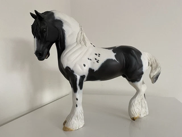 STUNNING TRAD SCALE Resin Model Heavy Horse Shire In Piebald Pinto Drum ...