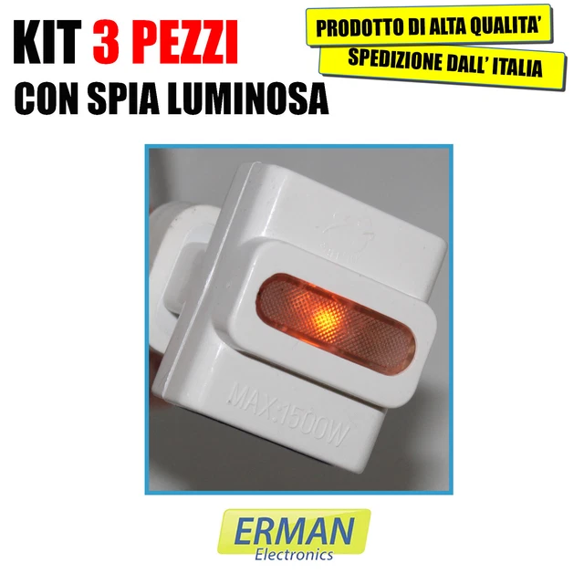 ADATTATORE SPINA 16A 2 Presa 10/16A + Spia Luminosa - Luce Led EUR 3,90 ...