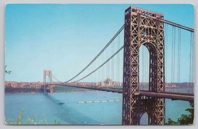 VINTAGE GEORGE WASHINGTON Bridge NYC Color Postcard by Dexter Press £5. ...