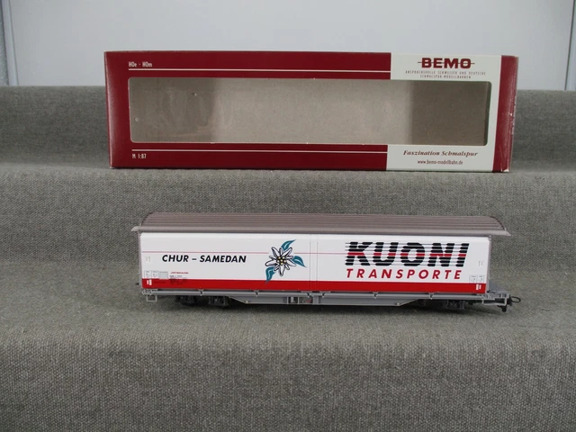 BEMO SPUR H0M 2288 113 Güterwagen Schiebewandwagen Kuoni RhB in OVP EUR ...